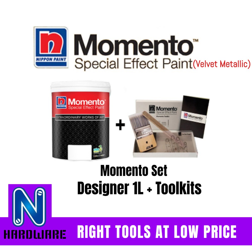 Nippon Paint Momento Set (Designer Series Velvet Metallic 1L + Toolkit ...