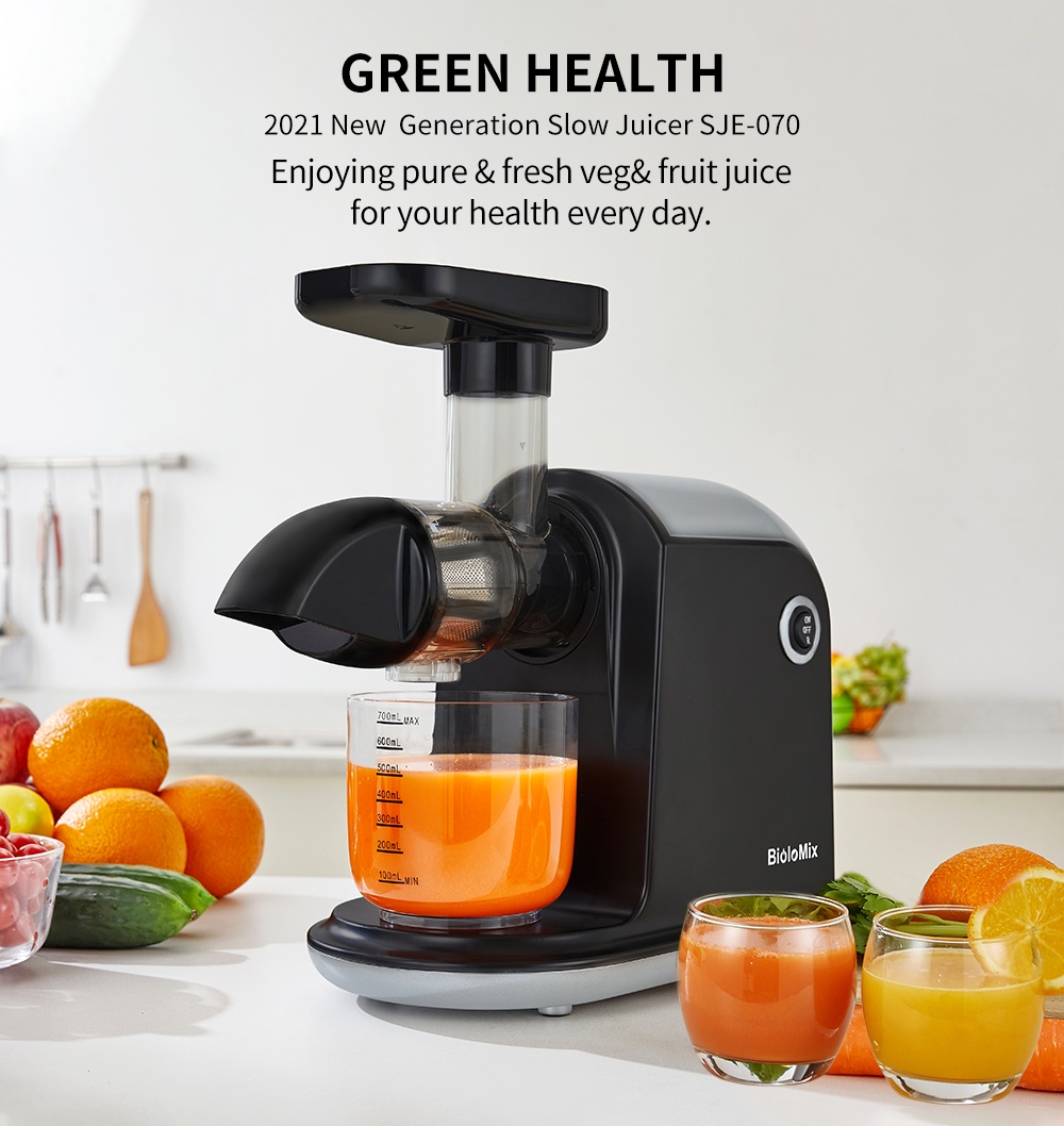 BioloMix BPA FREE Slow Juicer Fruit Vegetable Low Speed Masticating ...