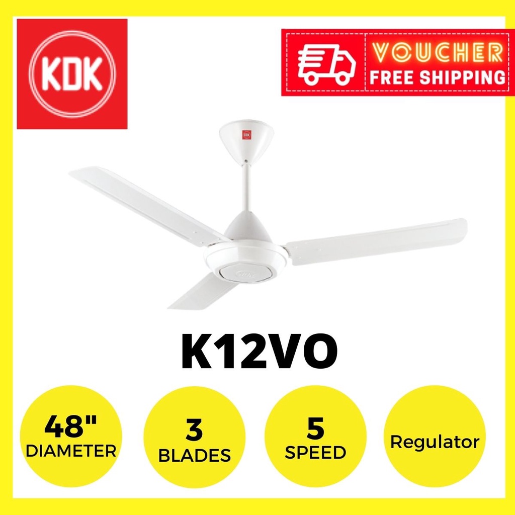 𝐊𝐃𝐊 𝟰𝟴" 𝐑𝐄𝐆𝐔𝐋𝐀𝐓𝐎𝐑 𝐂𝐄𝐈𝐋𝐈𝐍𝐆 𝐅𝐀𝐍 𝐊𝟭𝟮𝗩𝗢 𝗪𝗛𝗜𝗧𝗘 | Shopee Malaysia