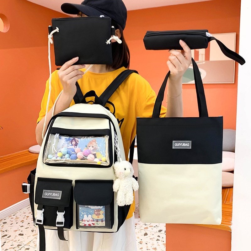 Backpack 4 Items Fashion Men And Women To School - GUIYUBAG MICA Box ...