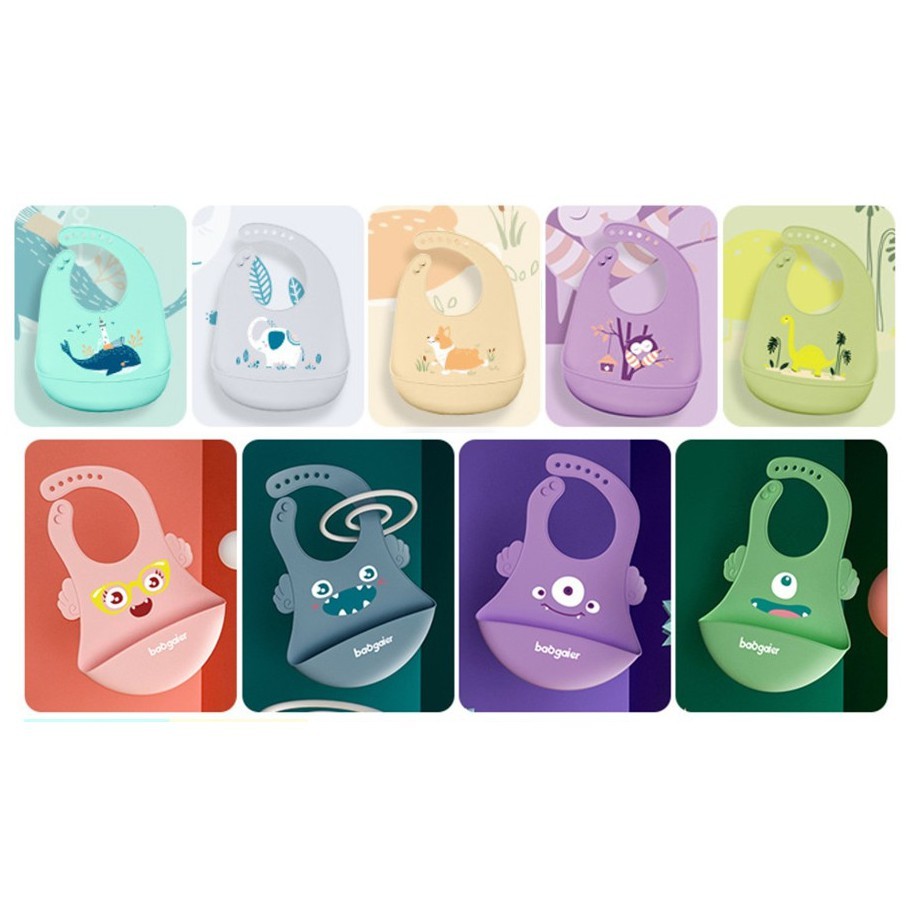 CLEAR STOCK Baby Silicone Bibs Adjustable Waterproof Soft Food Grade ...