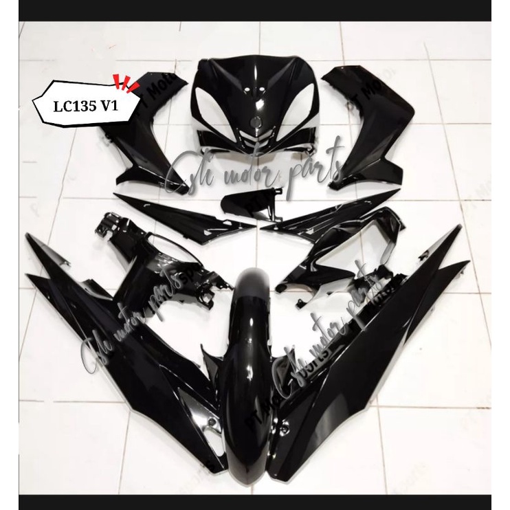 YAMAHA LC135 LC 135 V1 COVERSET COMPLETE COVER SET BODY CAVER KAVER BLACK | Shopee Malaysia