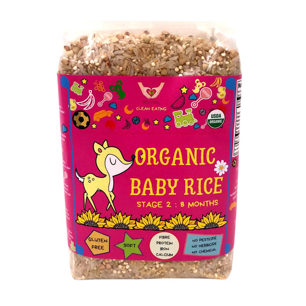 Clean Eating Organic Baby Rice [STAGE 2: 8 Months Old] 500g | Shopee ...