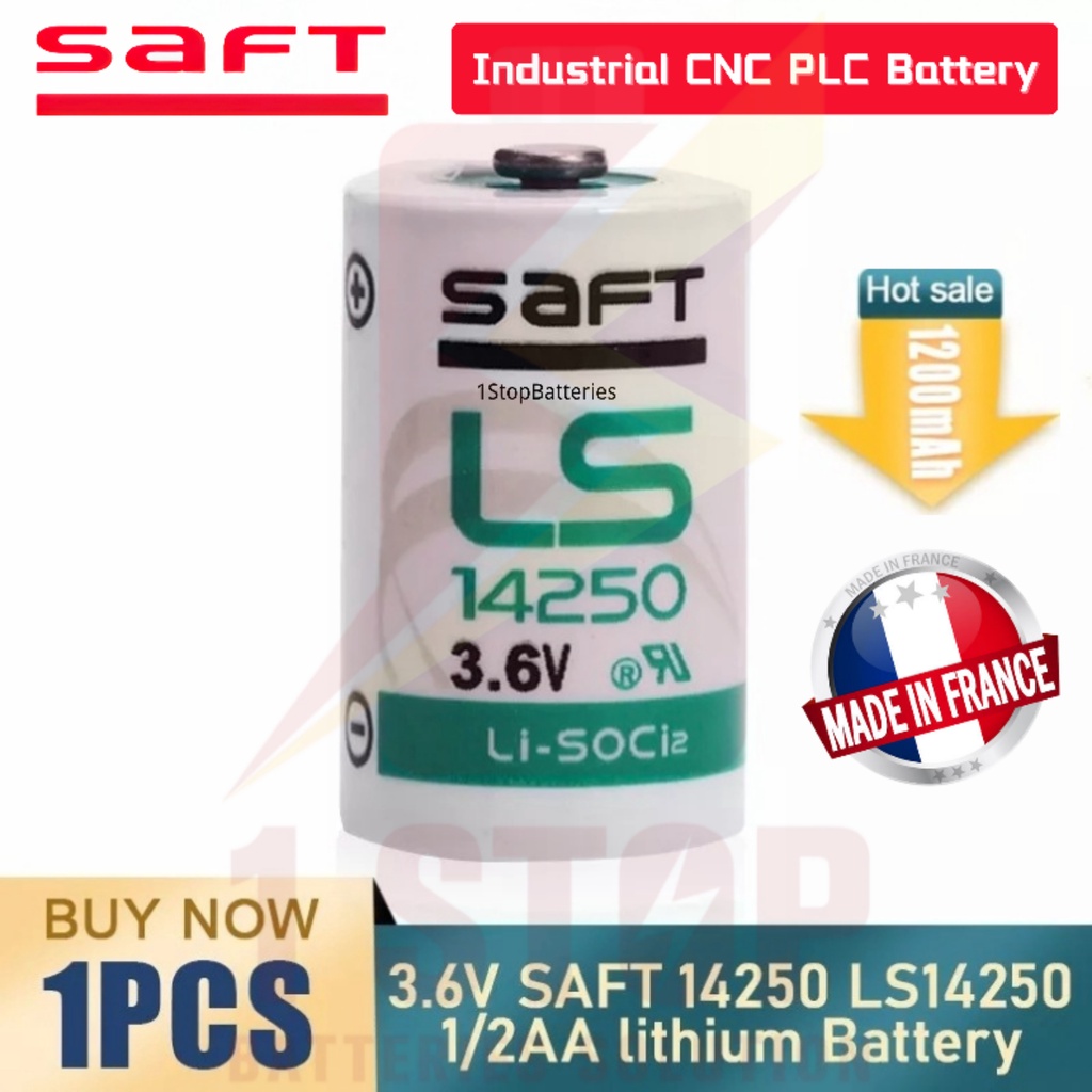 100% Ori SAFT LS14250 1/2AA 3.6V Li-SOCl2 1200mAh Lithium Non ...