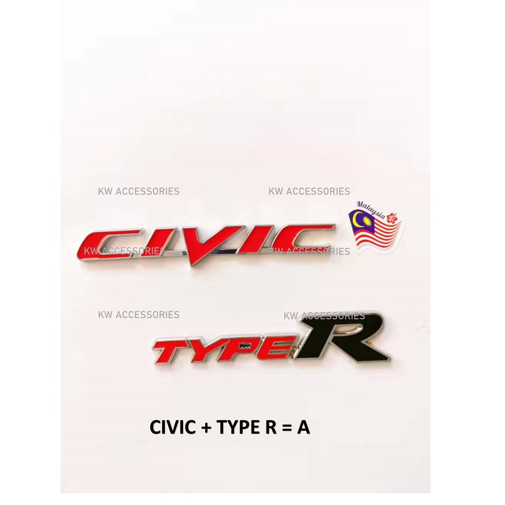 Honda Civic TYPE R LOGO 3D EMBLEM CIVIC FD FD2R | Shopee Malaysia