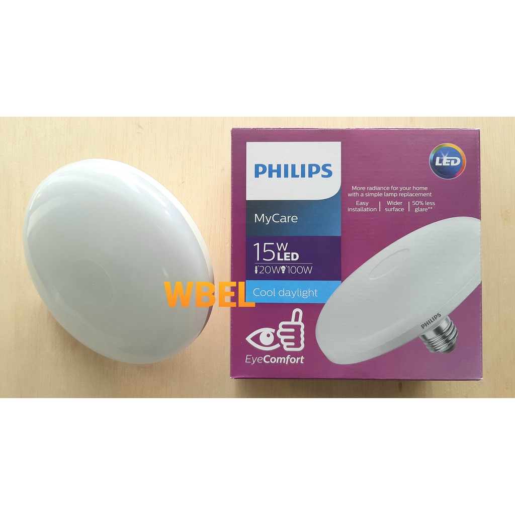 PHILIPS MYCARE LED CEILING BULB (UFO) 15W E27 COOL DAYLIGHT 6500K / WARM WHITE (3000K) | Shopee ...