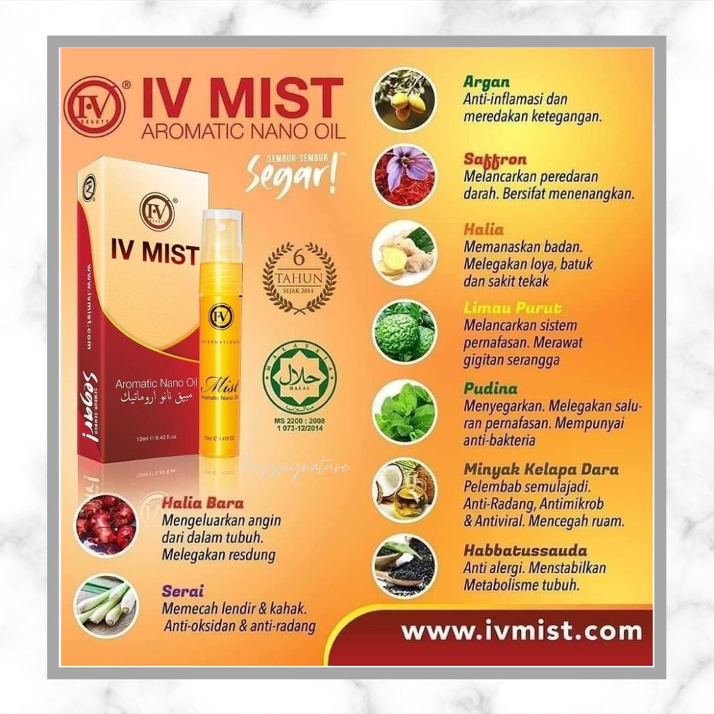 IV MIST AROMATIC NANO OIL 12ML | Shopee Malaysia