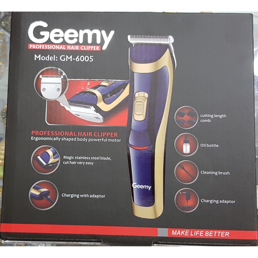 Geemy GM-6005 Professional Hair Clipper Rechargeable Hair Trimmer ...