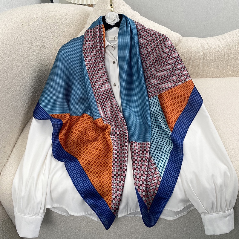 LISA Fashion Scarf 110X110 cm Square Scarf Printed Scarf women Lady ...