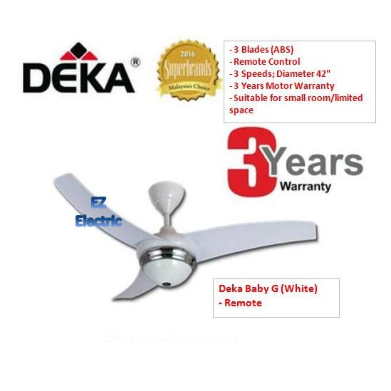 Deka Baby-G 42'' Baby Ceiling Fan (WH) | Shopee Malaysia