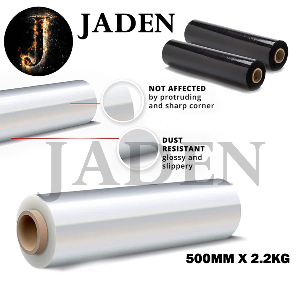 JADEN 23mic BIG PACK 500mm Clear Stretch Film/Wrapping Firm/Plastic ...