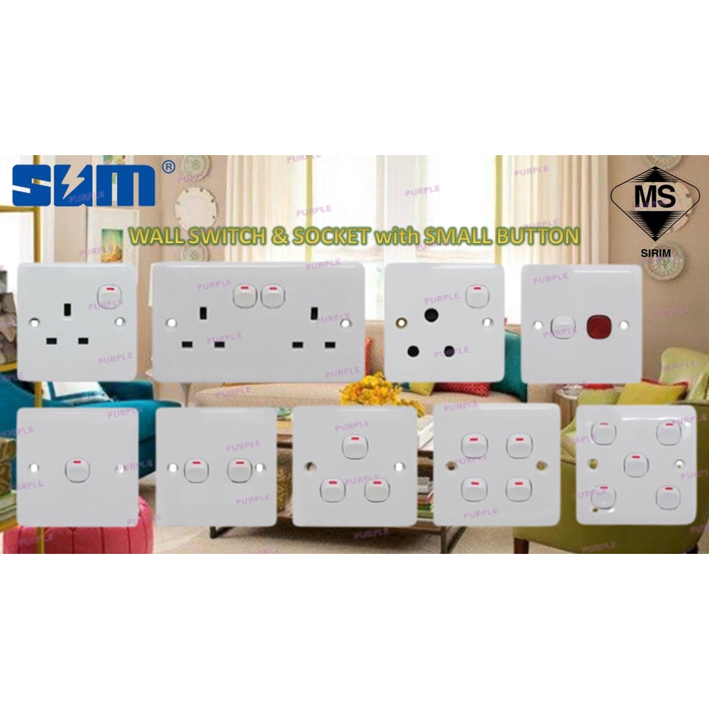 SUM SWITCHES WITH SIRIM 13A 1G / 13A 2G / 15A / 20A / 1G1W / 2G1W ...