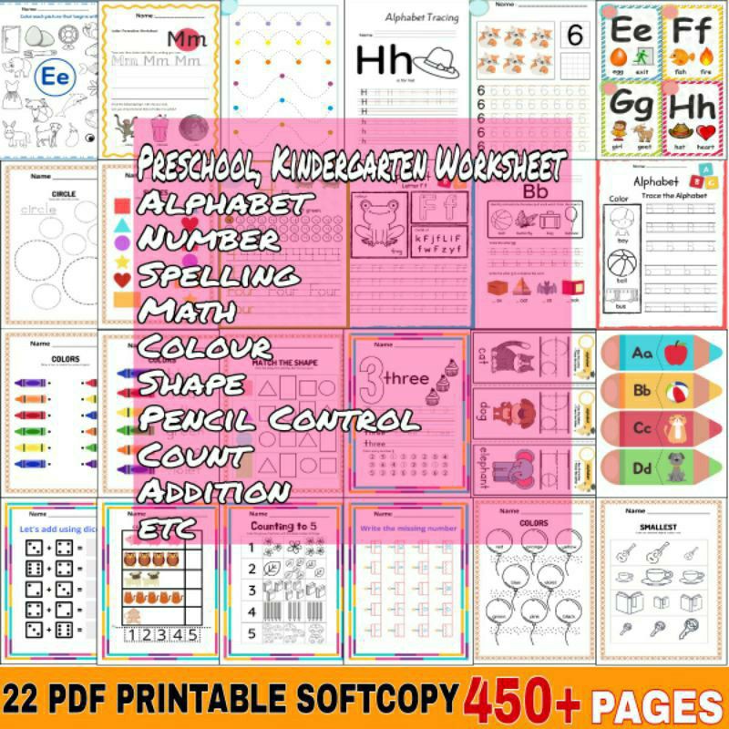 [Softcopy] COMBO Printable Alphabet,ABC, Number, Math, Color, for ...