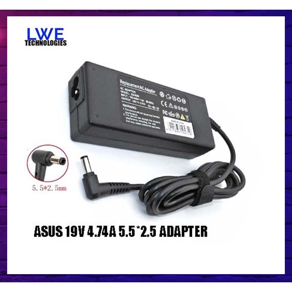 ASUS 19V 4.74a (Normal pin 5.5*2.5) A43 A43B A43S A43J A42 A42J K52N ...