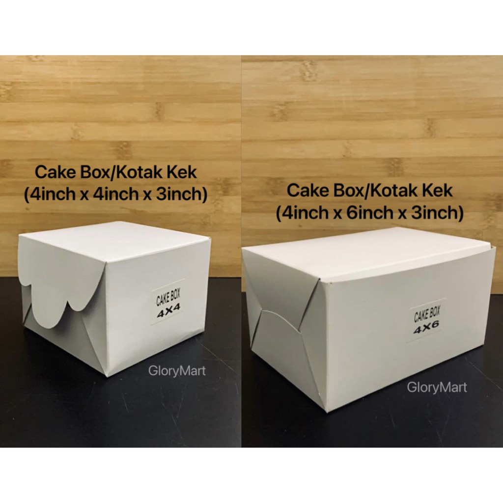 【READY STOCK】Papper Box Cake Box Kotak Kek 4X4 4X6 (10keping) | Shopee ...