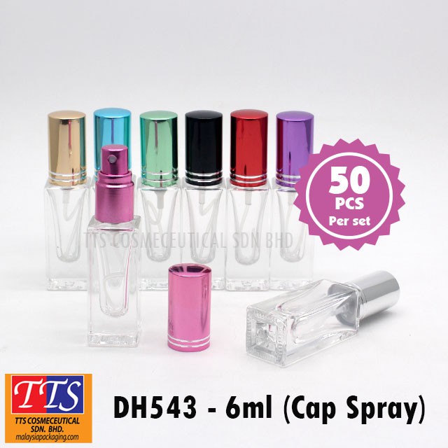 [50 Pcs] Botol perfume petak 6ml Clear rectangle empty Perfume Bottle ...