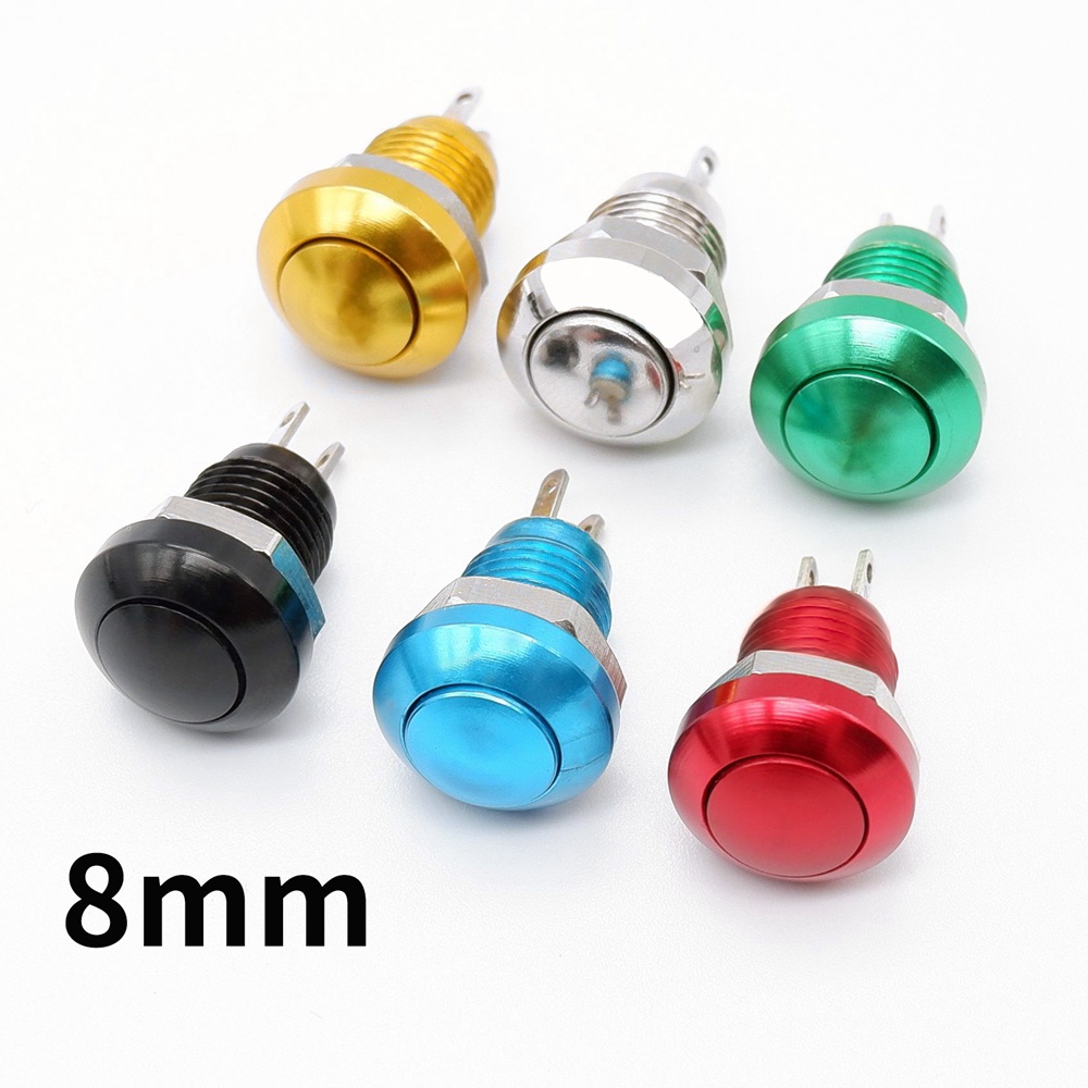 8mm Buttons Metal Power On Off Push Button Mini Switch Momentary Self ...