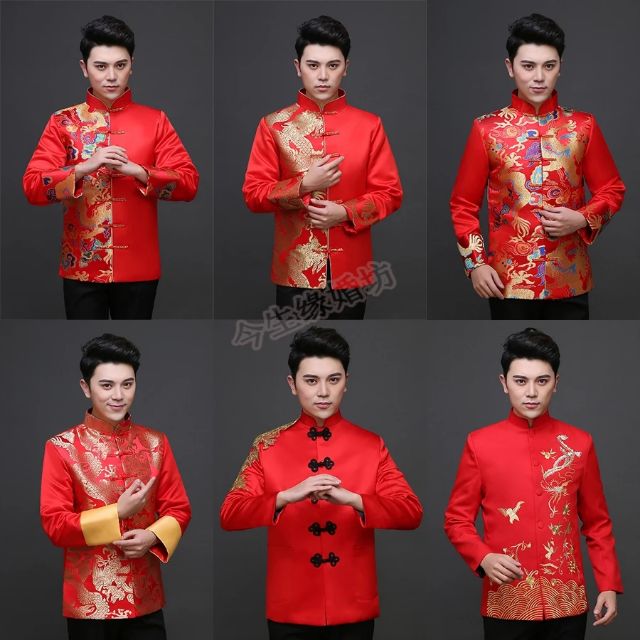 Men Traditional Samfu Bridegroom Traditional Costumes Chinese New Year ...