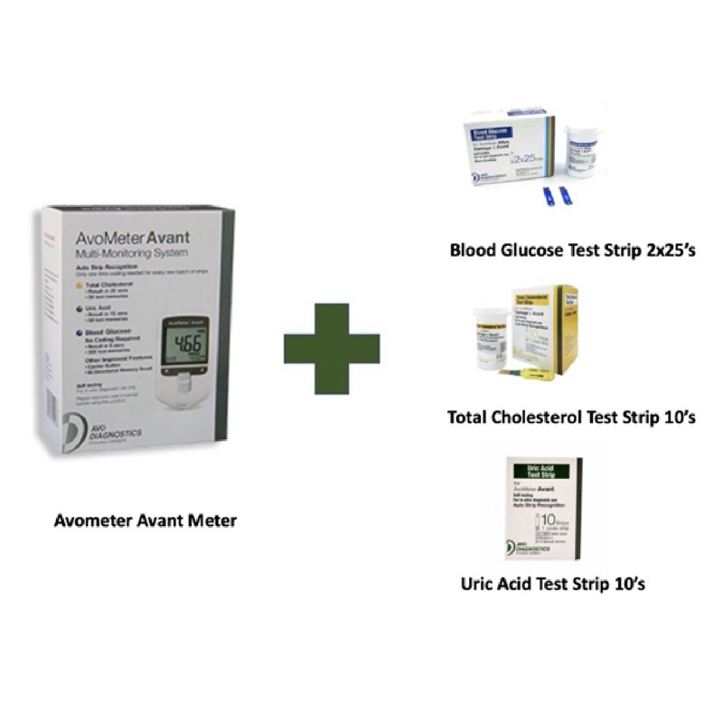 Avometer AVANT 3in1 Free 3types test strip, 1⃣️机3⃣️测【血糖、胆固醇&尿酸 ...