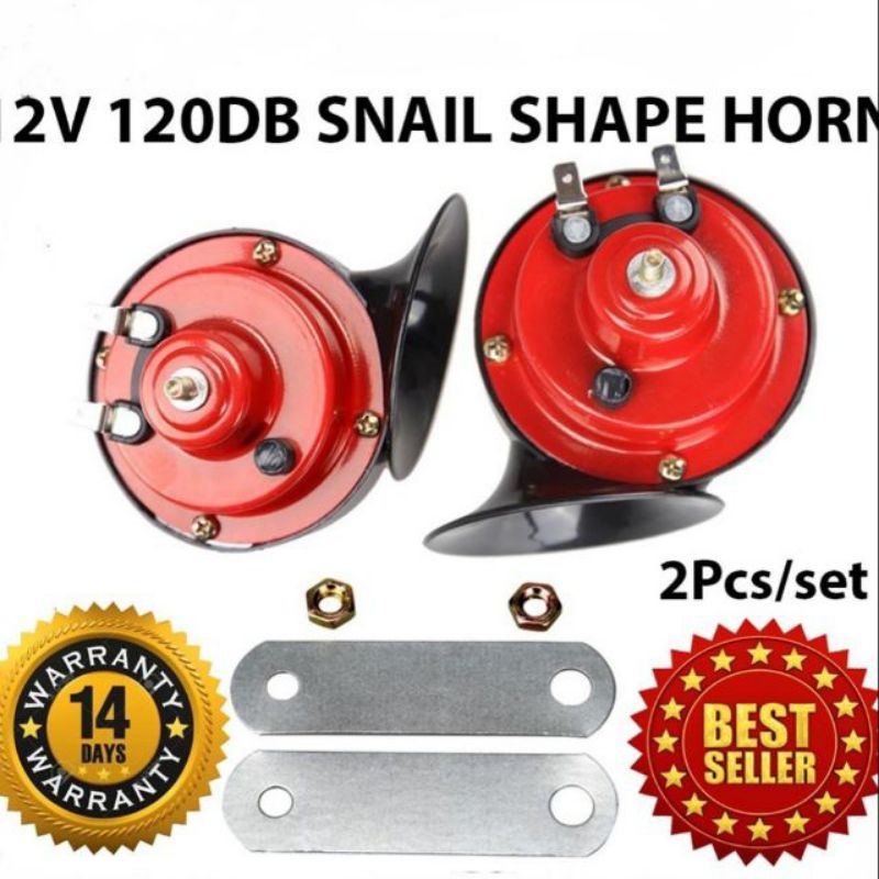 🔥TYPE R RACING HORN🔥12V Red Air Horn Snail Set Loud Dual Twin Tone ...