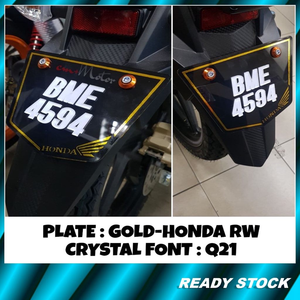 EMAS/GOLD No Plat Motor YAMAHA HONDA Y16 Y15 VF3I Dgn Kristal Font/JPJ ...