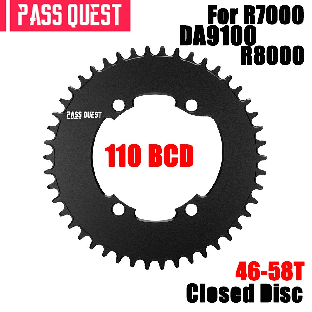 PASS QUEST R9100 Round Road Bike Chain Crankshaft Closed disk 110BCD ...