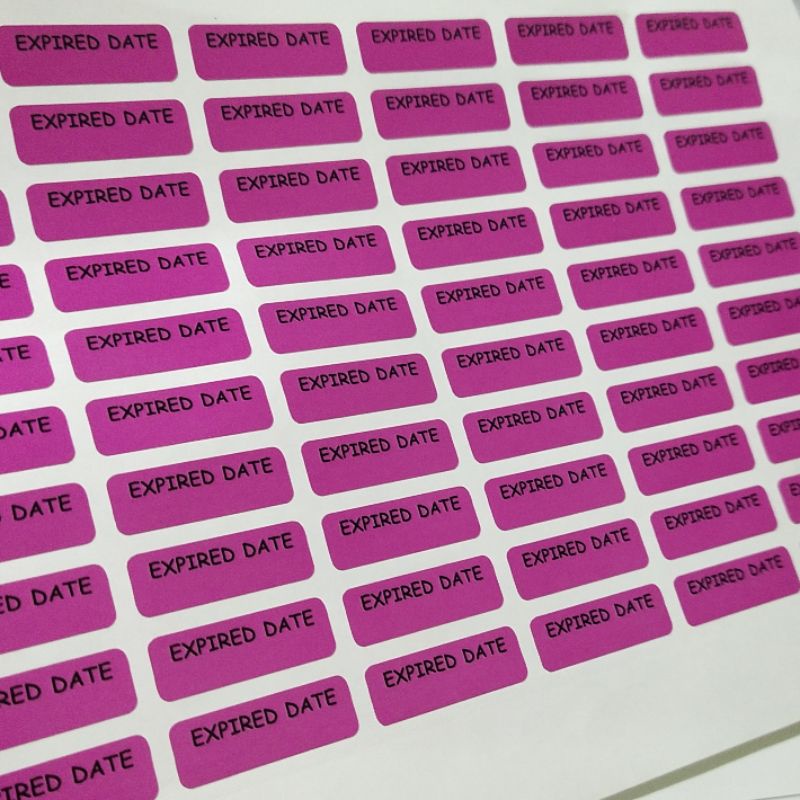 (30PCS/60 PCS) Sticker Label Expired Date - White / Pink Color | Shopee ...