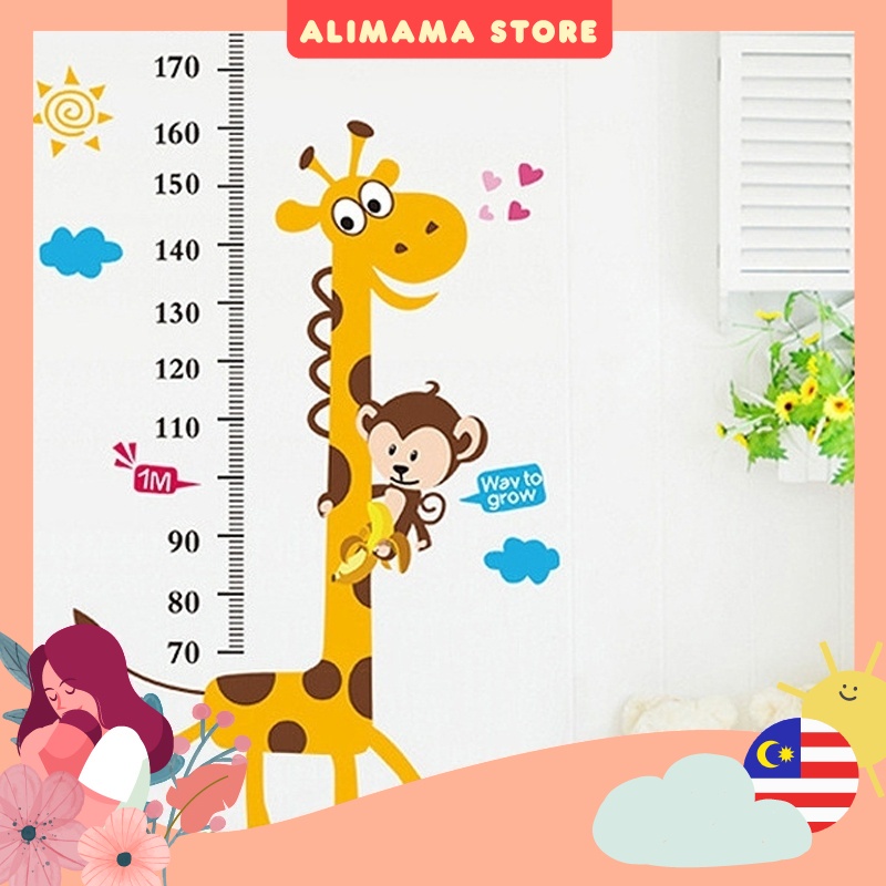 Children Cute Animals Tree Kids Height Measurement Wall Stickers Height ...