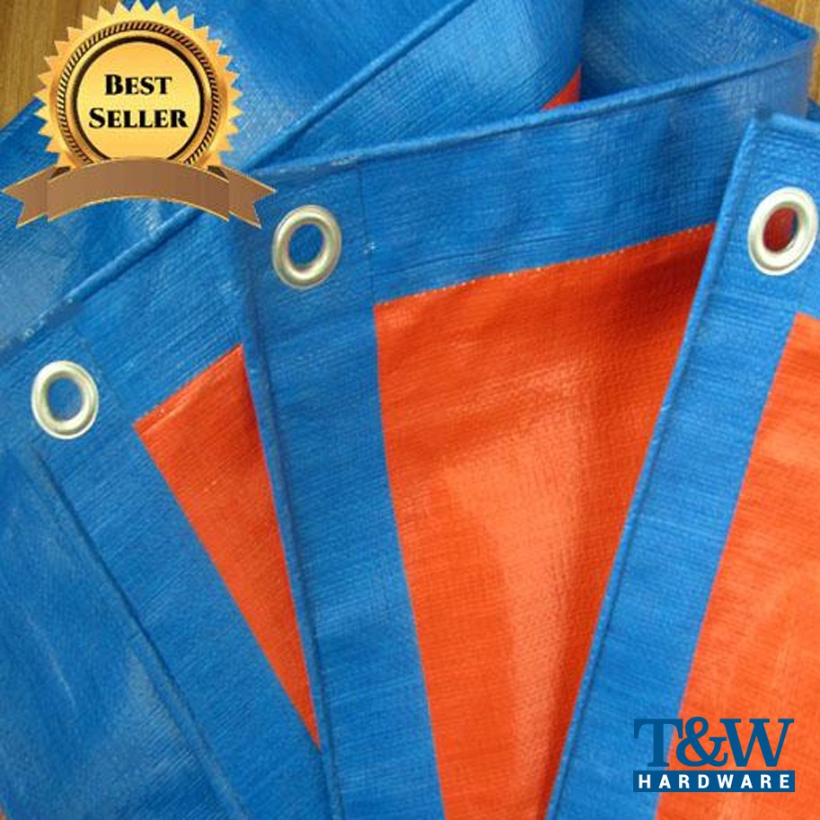 Ready Made Tarpaulin Sheet Canvas Sheet Blue Orange Sheet Kanvas Khemah ...