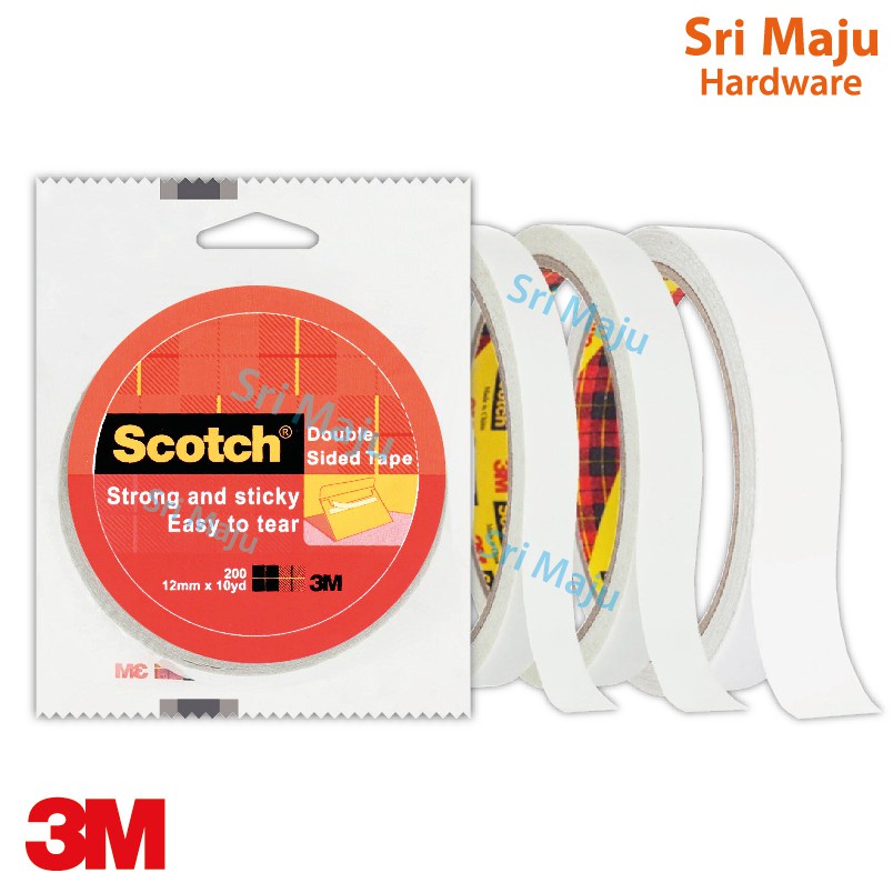 MAJU 3M Scotch 200 Double Side Tissue Tape Easy Tear Senang Koyak ...