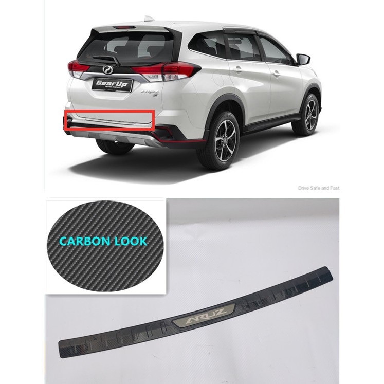 PERODUA ARUZ Rear Bumper Guard Trunk Protector Stainless Steel(CARBON ...