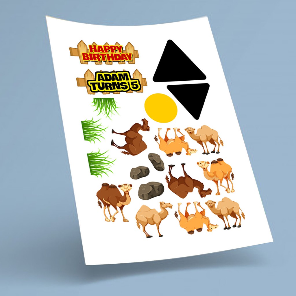 UNTA CAMEL CUSTOM NAME & AGE [JPEG FORMAT/FILE] [CAKE TOPPER] [PRINT ...