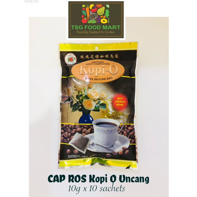 CAP ROS Kopi O Bag Hainanese Coffee O Bag 咖啡乌 10g x 10 sachets | Shopee ...