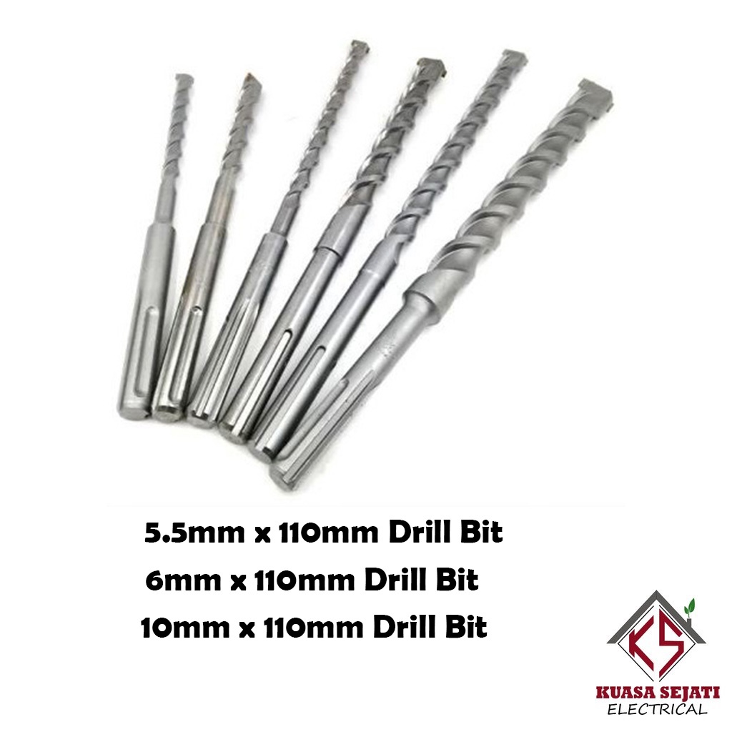 Drill Bits (5mm - 10mm x 110mm) (12mm x 160mm) / Concrete / Masonry ...
