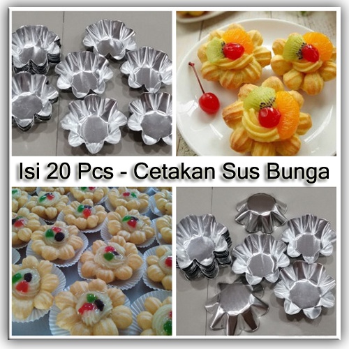 Floral Motif Eclair Cake Mold / Mini Flower Pie Mold (Contains 20 Pcs ...