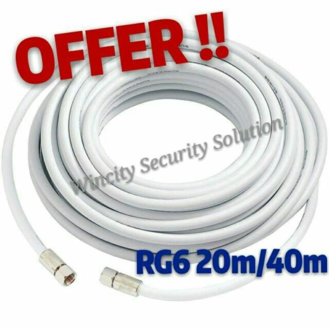 WSS New Original Use RG6 cable wire (10m/ 20m/ 40m) Asto coaxial white ...