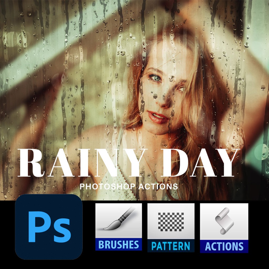Photoshop Action Effect - rainy-day-photoshop-actions rain plugin material(English) | Shopee ...