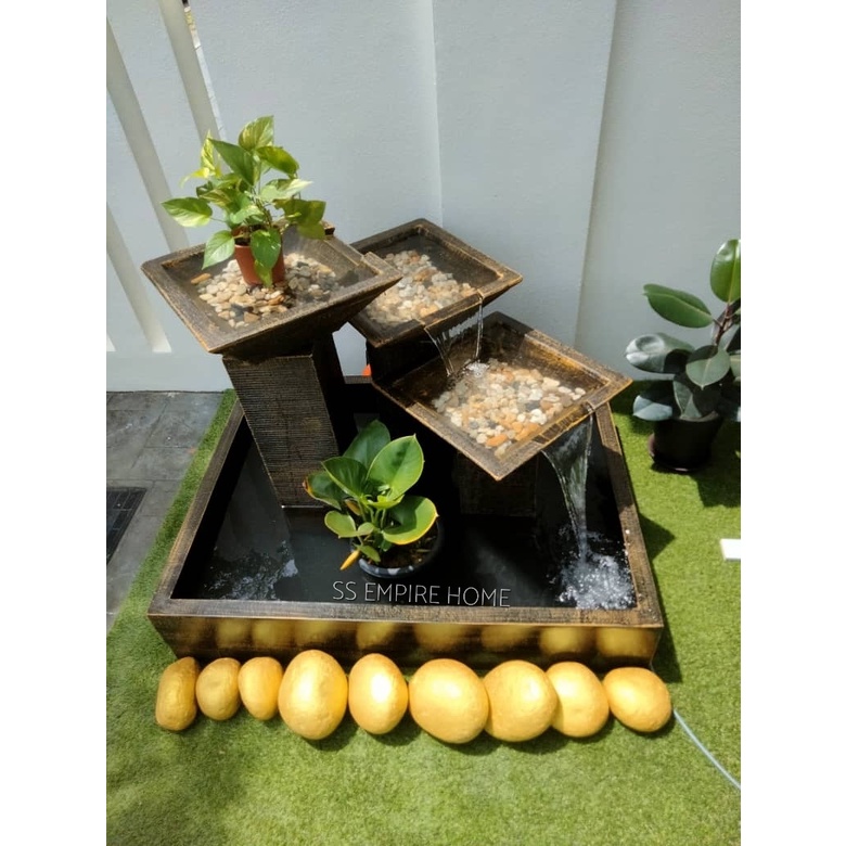 S96 Yellow 4x3 Feng Shui Water Pond Fountain Kolam Air Sandstone Garden ...