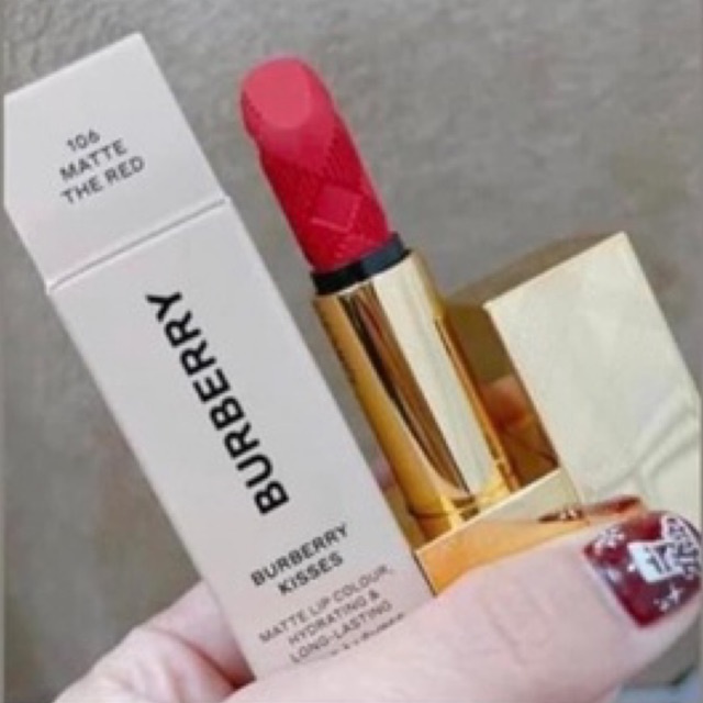Authentic/BURBERRY Kisses Lipstick mini 1g. Matte The Red No.106 ...