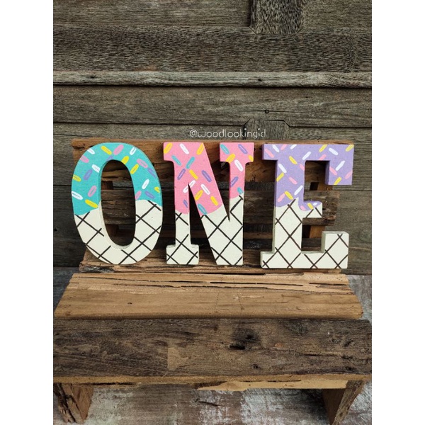 Letters ONE & Numbers 1 Ice Cream Birthday Props Photo Props Birthday ...