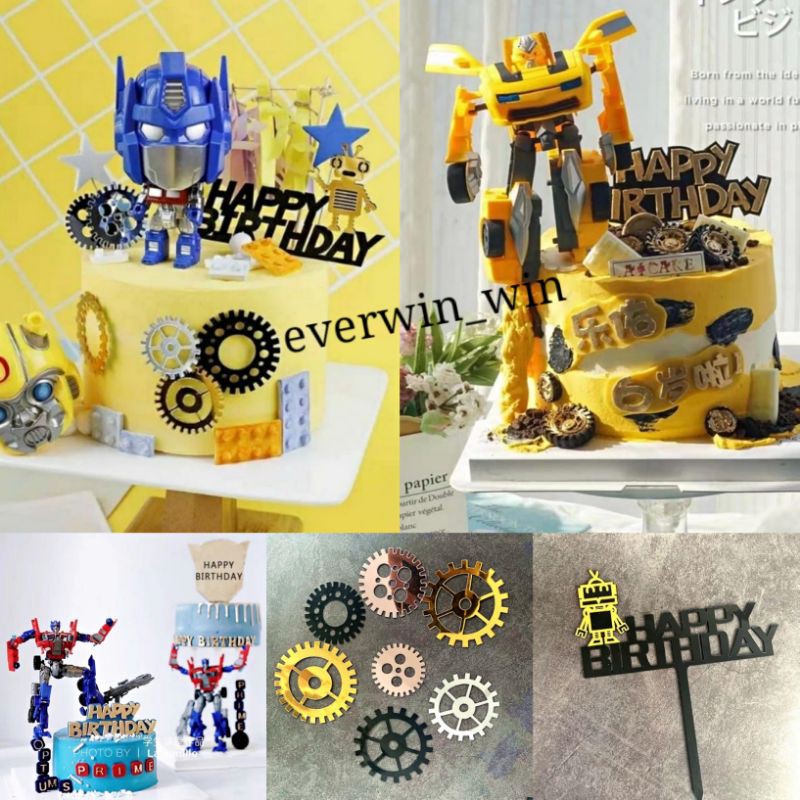 Transformer Cake Topper Optimus Prime Bumblebee Cake Topper Decorations ...