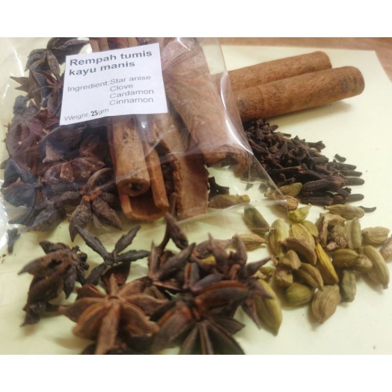 纯天然香料，配制而成。味道香喷喷适合卤鸡蛋，豆干。Rempah Tumis 4 Sekawan - Rempah Ratus Athirah ...