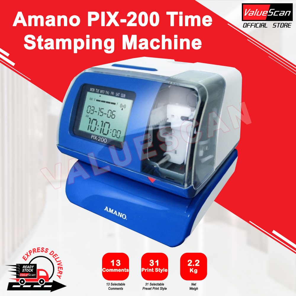 AMANO PIX-200 Time Stamping Machine | Shopee Malaysia