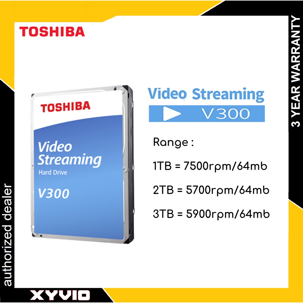 Toshiba 1TB | 2TB | 3TB | 4TB V300 3.5" Internal SATA Hard Disk Video ...