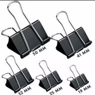 ( 1 BOX 12pcs ) Binder Clip / Black Paper Clip / Double Clip For Office ...