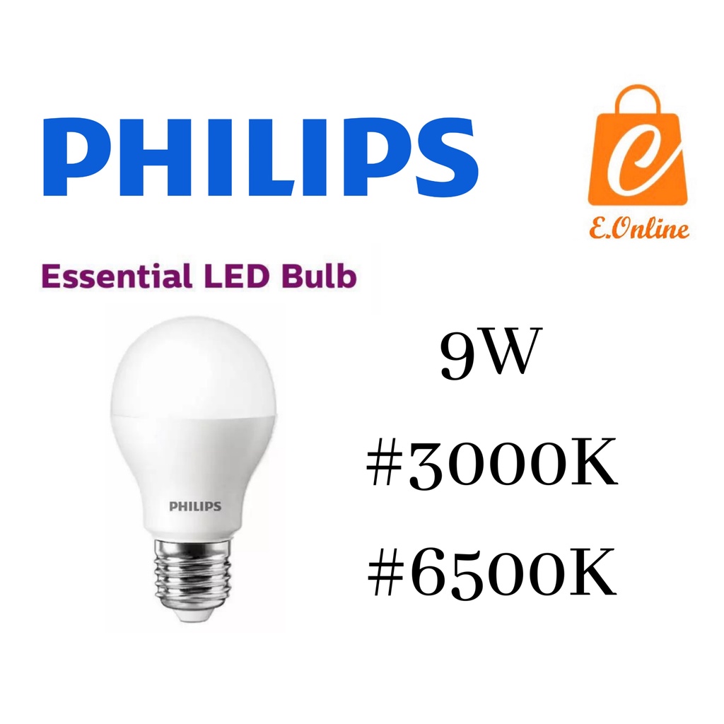 PHILIPS ESSENTIAL LED BULB 9W E27 (3000K / 6500K) | Shopee Malaysia