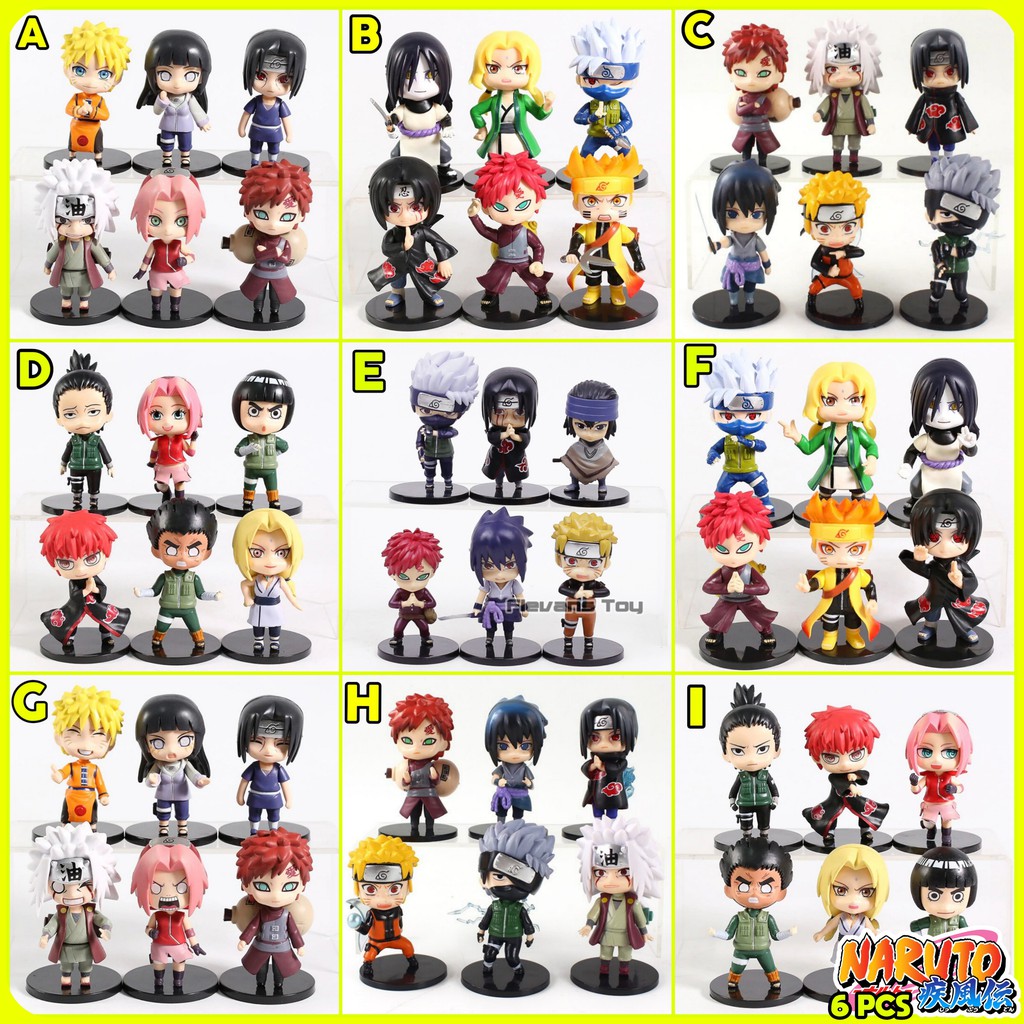 Naruto SHIPPUUDEN Action Figure Set contains 6 pcs - Sasuke Kakashi ...