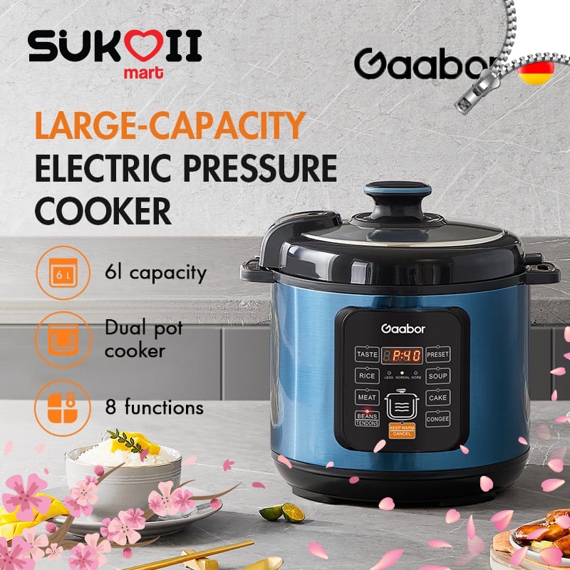 SKOI Gaabor Electric Pressure Cooker 6L GE-S60A Kitchen Home Appliances ...