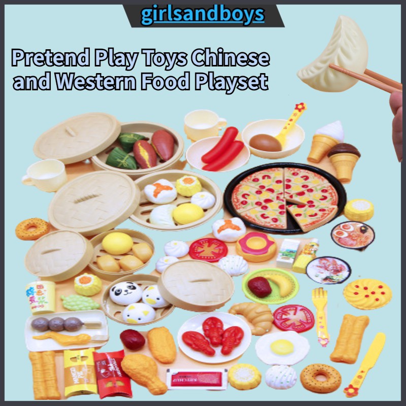 Ready Stock Toy Kids Pretend Play Toys Chinese and Western Food Playset ...