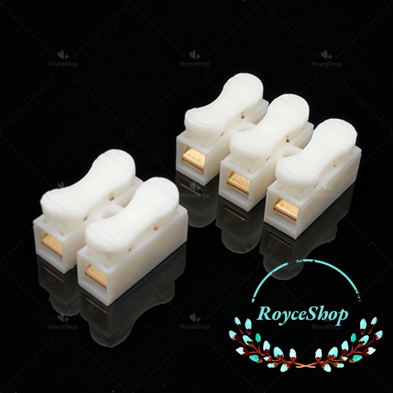 10pcs Spring Press CH-2 Wire Connector Electrical Cable Clamp Terminal ...